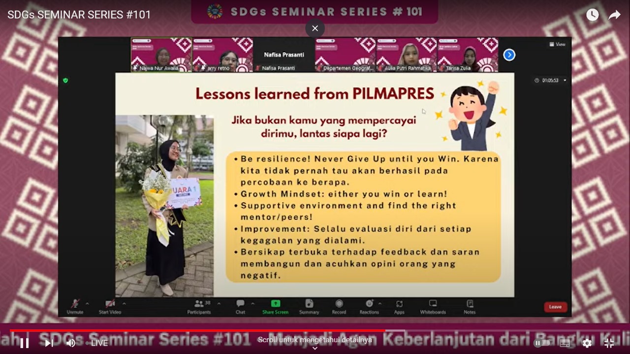 Sustainable Development Goals (SDG’s) Seminar Series #101 “ Menjadi ...